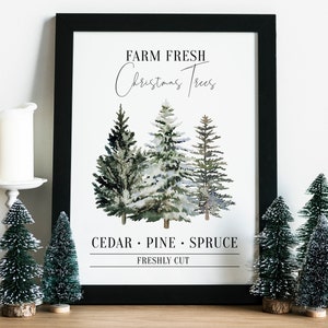 CHRISTMAS PRINT | Farm Fresh Christmas Tree Print | Festive Print ...