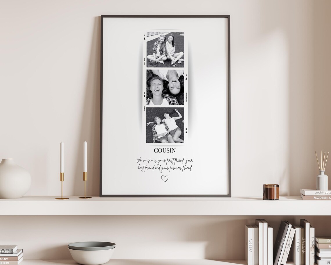 PERSONALISED COUSIN PHOTO Print, Wall Art Print, Cousin Gift, Cousin ...