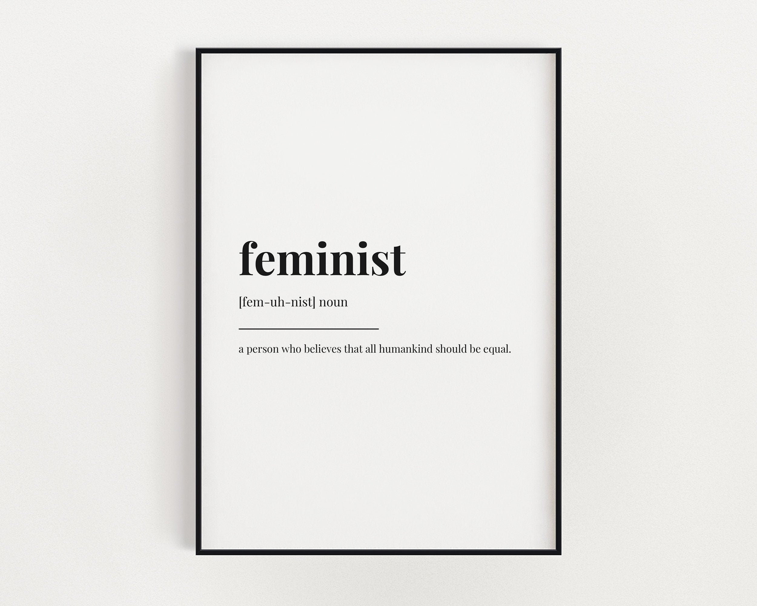 Feminist Definition Meaning Printable Wall Art Feminist Etsy