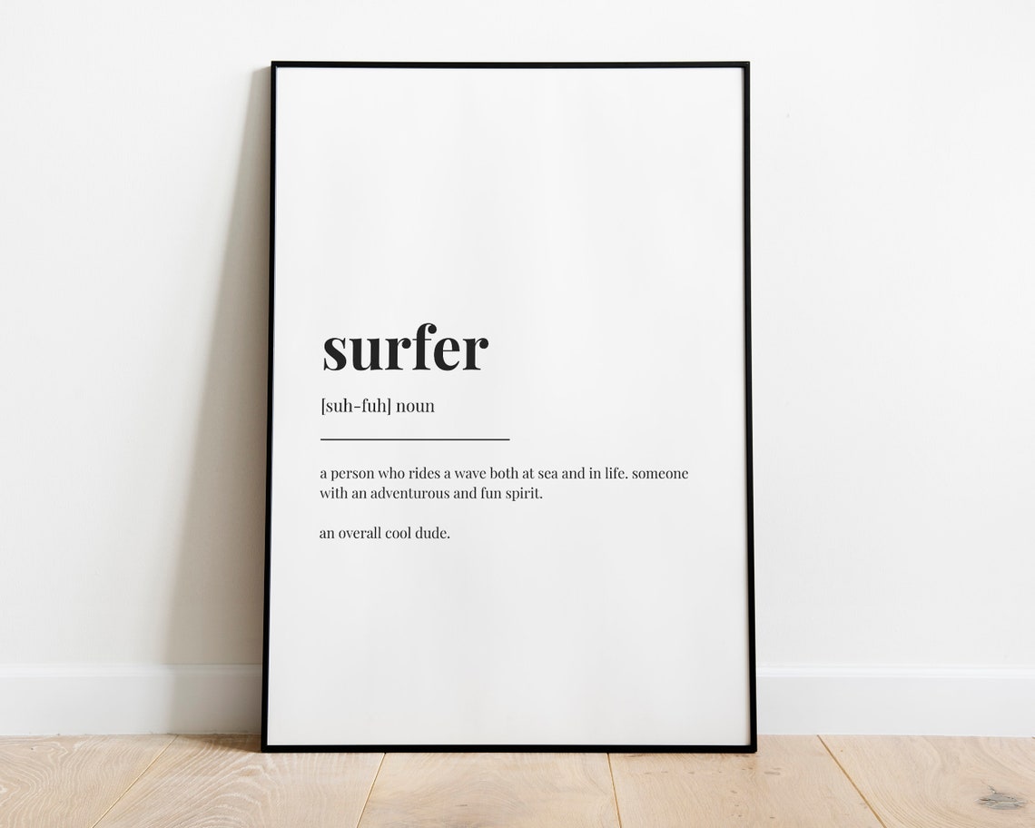 SURFER DEFINITION PRINT Digital Download Printable Wall | Etsy