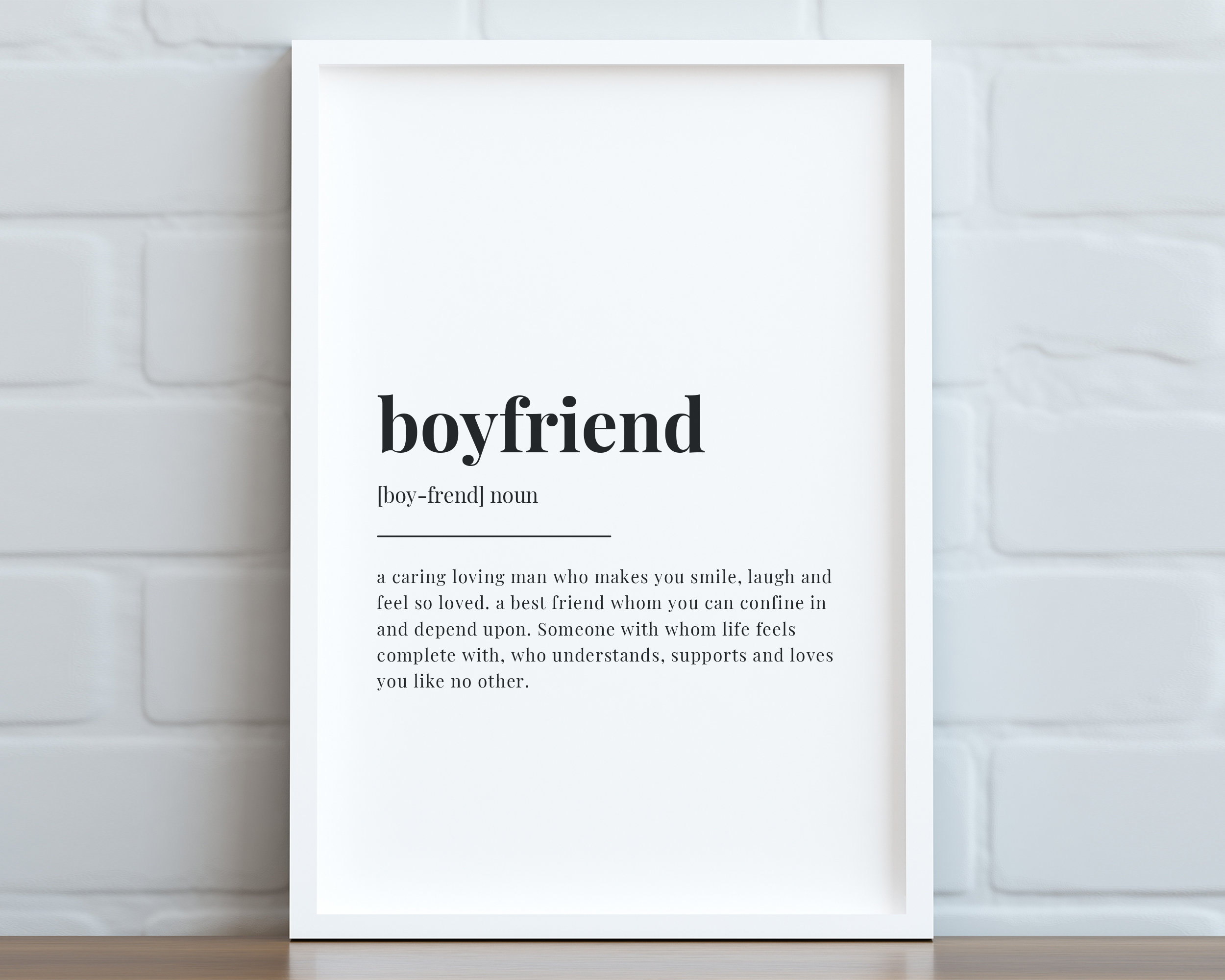 BOYFRIEND DEFINITION PRINT | Wall Art Print | Gift for Boyfriend ...