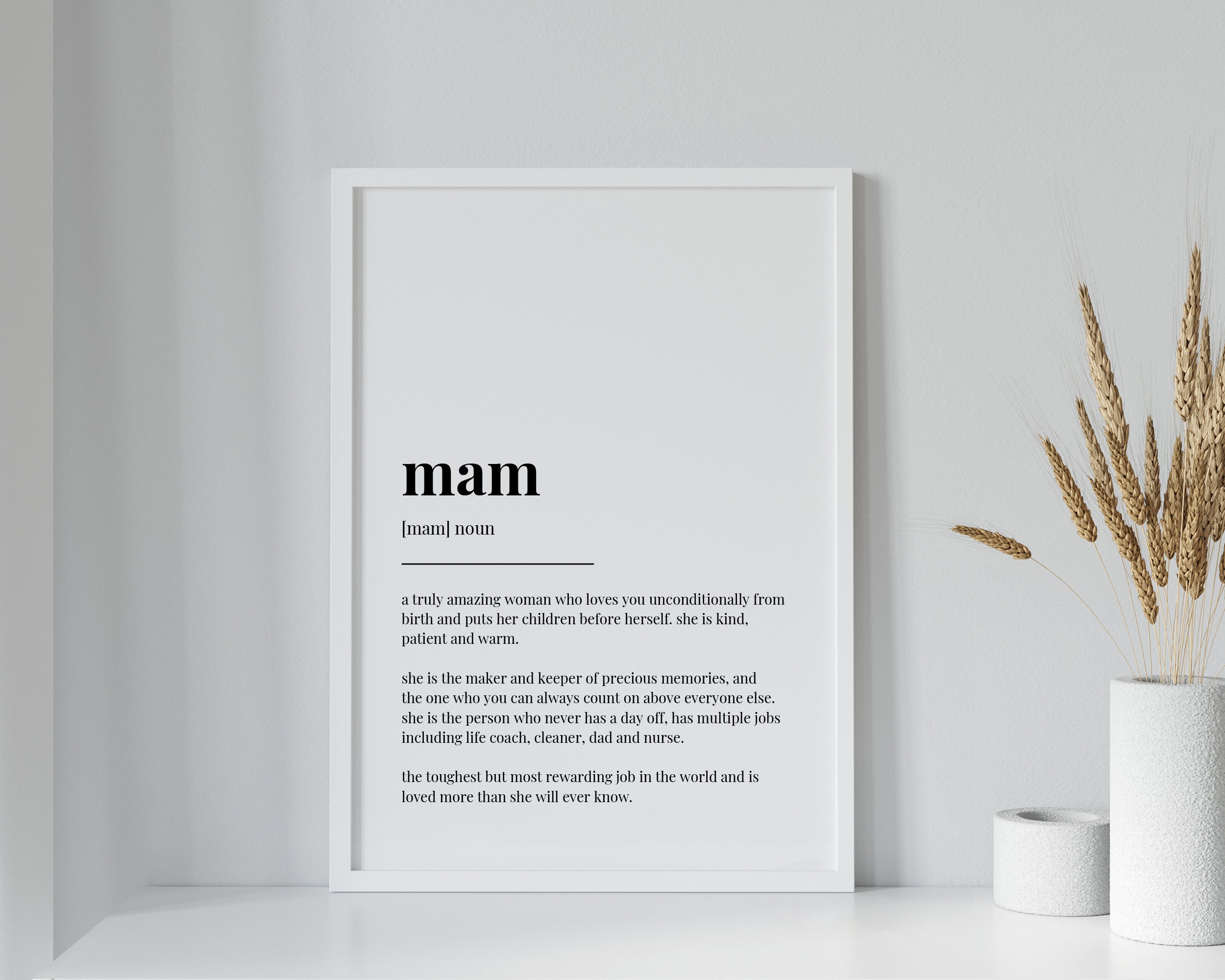 Mam Definition Meaning Printable Wall Art Wall Decor | Etsy