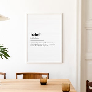BELIEF DEFINITION MEANING | Printable Wall Art | Belief Print ...