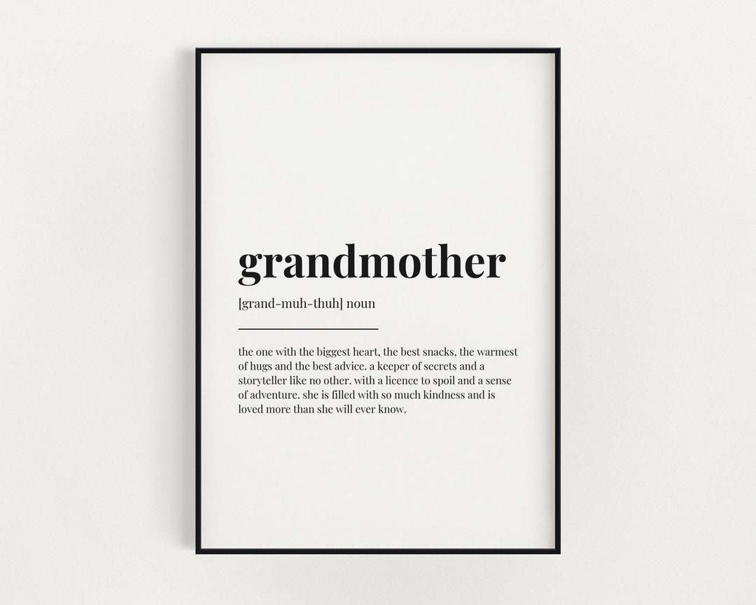 GRANDMOTHER DEFINITION PRINT | Printable Wall Art | Digital Download ...