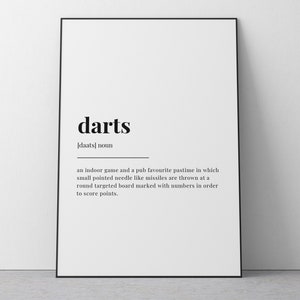 DARTS DEFINITION PRINT, Digital Download Prints, Printable Wall Art ...