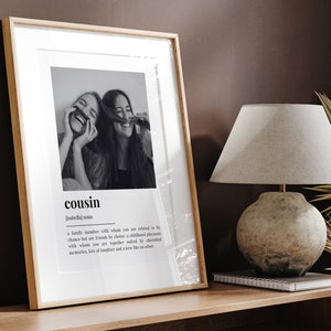 PERSONALISED COUSIN DEFINITION Print | Wall Art Print | Cousin Gift ...