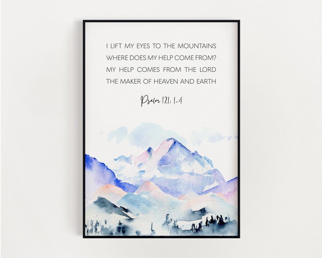 BIBLE VERSE WALL Art | Psalm 121:1-4, Christian Wall Art, Scripture ...