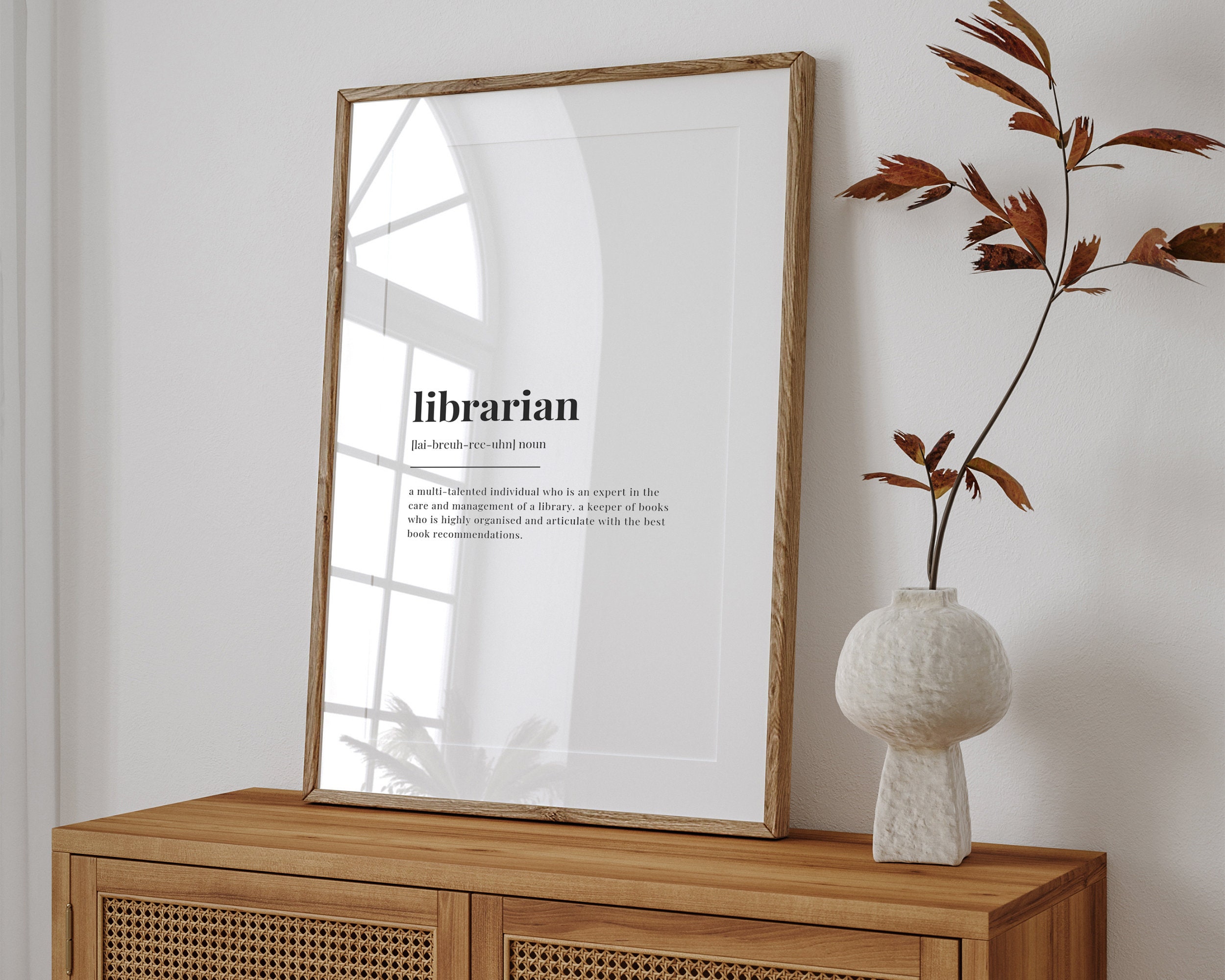 Librarian Definition Meaning Printable Wall Art Wall Decor | Etsy