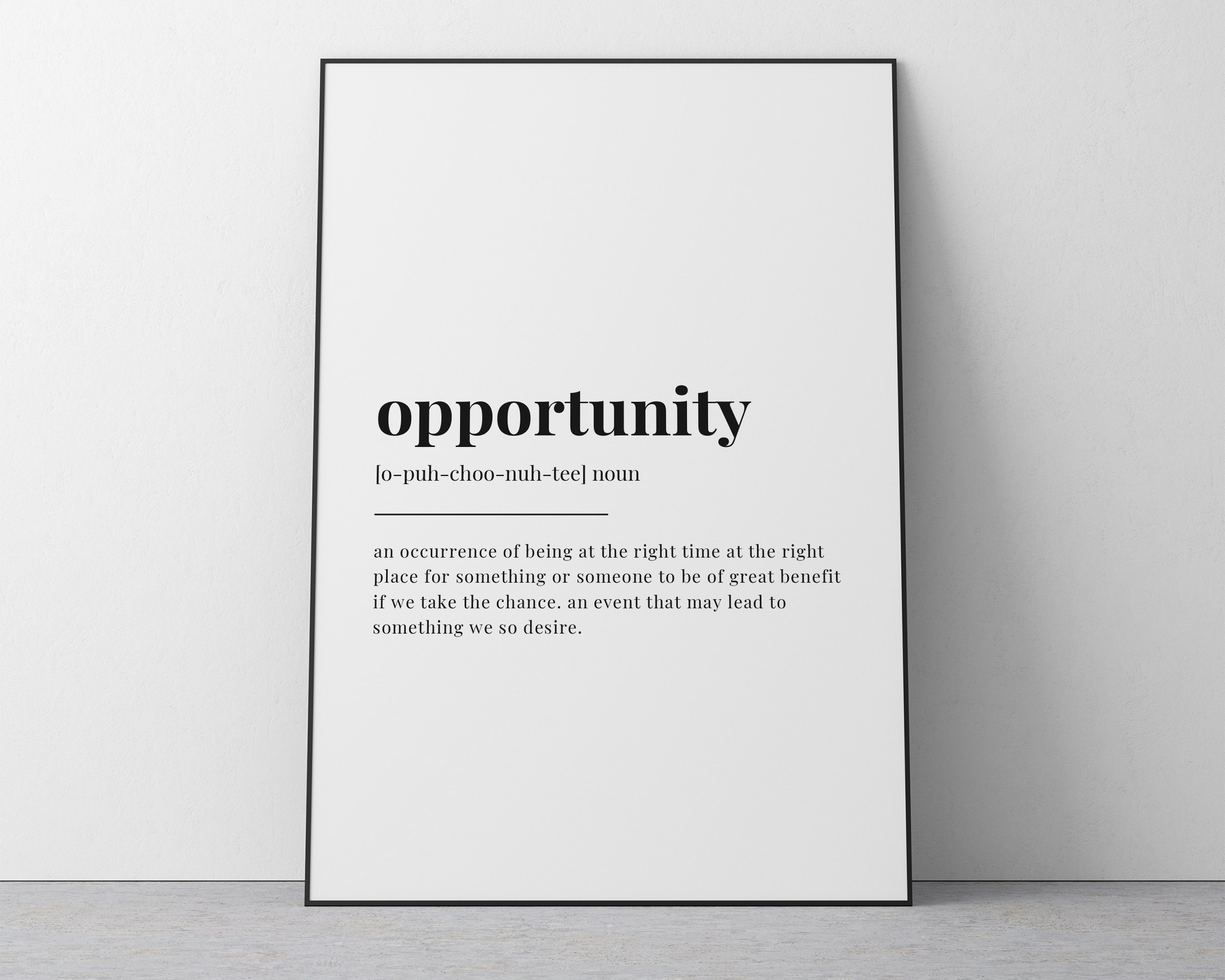 OPPORTUNITY DEFINITION PRINT Wall Art Print Opportunity - Etsy