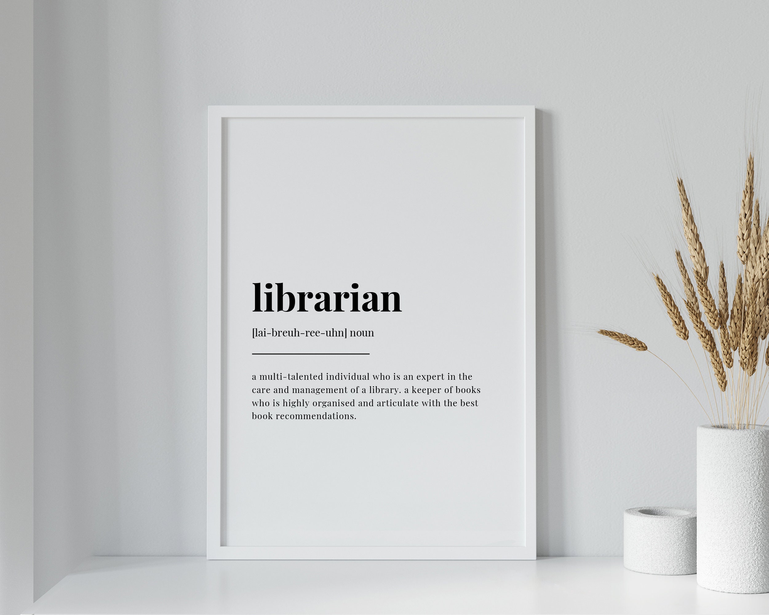 Librarian Definition Meaning Printable Wall Art Wall Decor | Etsy