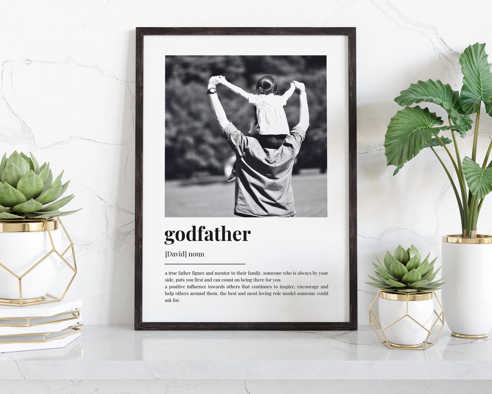 PERSONALISED GODFATHER DEFINITION Print, Wall Art Print, Godfather Gift ...