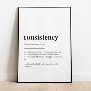 CONSISTENCY DEFINITION PRINT | Digital Download | Printable Wall Art ...