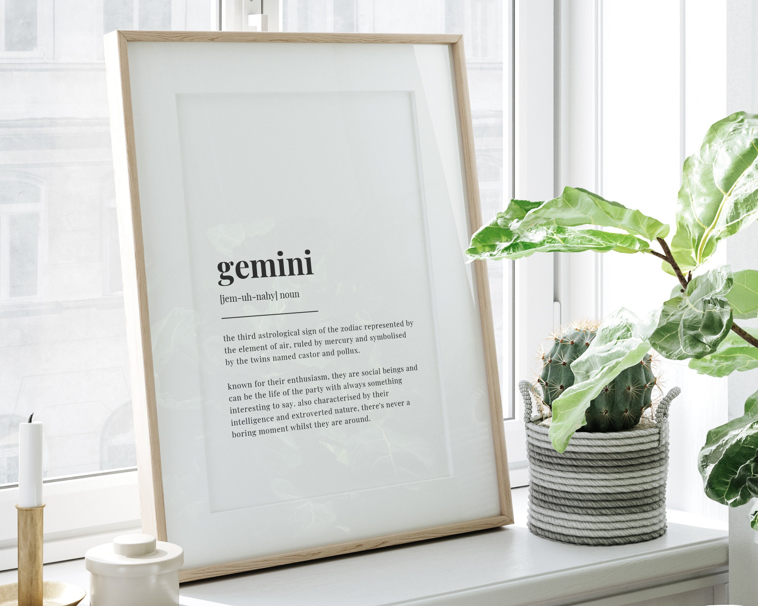 GEMINI DEFINITION PRINT Wall Art Print Gemini Print Gift - Etsy
