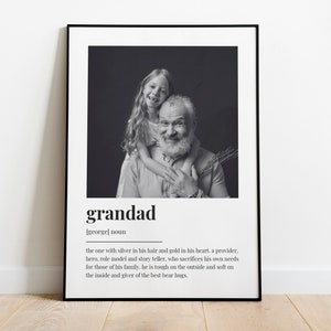 PERSONALISED GRANDAD DEFINITION Print | Wall Art Print | Grandad Gift ...