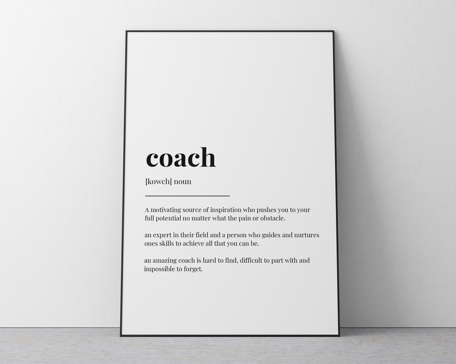 COACH DEFINITION PRINT Wall Art Print Coach Print - Etsy