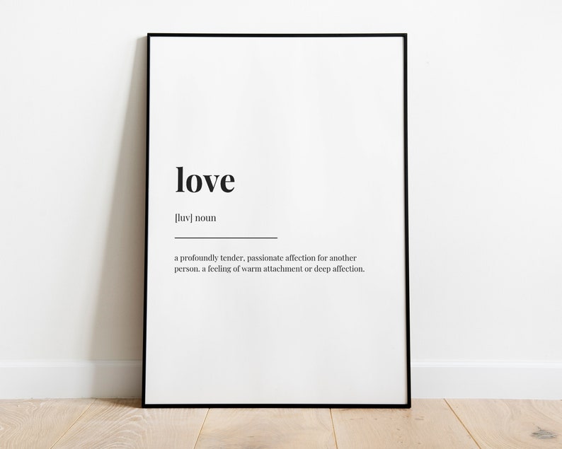 LOVE DEFINITION PRINT | Wall Art Print | Love Print | Definition Print ...