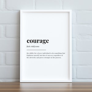 COURAGE DEFINITION PRINT | Digital Download | Printable Wall Art ...