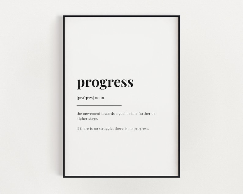 PROGRESS DEFINITION PRINT Wall Art Print Progress Print - Etsy UK