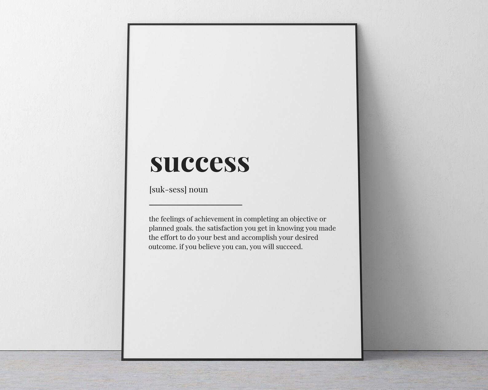 SUCCESS DEFINITION MEANING | Printable Wall Art | Motivational Print ...