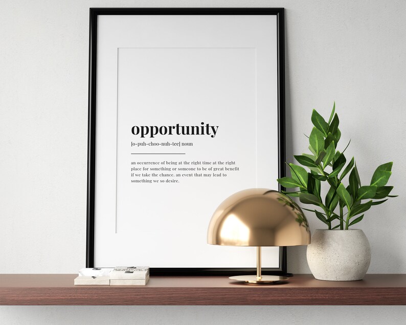 OPPORTUNITY DEFINITION MEANING | Printable Wall Art | Opportunity Print ...
