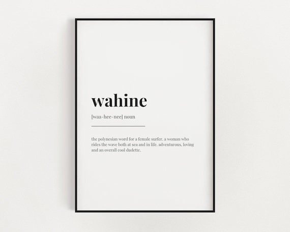 WAHINE DEFINITION MEANING Digital Download Printable Wall - Etsy