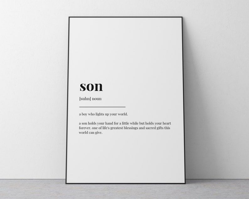 SON DEFINITION PRINT | Printable Wall Art | Instant Download ...