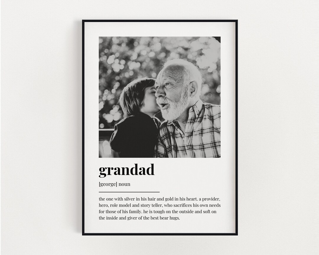 PERSONALISED GRANDAD DEFINITION Print | Wall Art Print | Grandad Gift ...