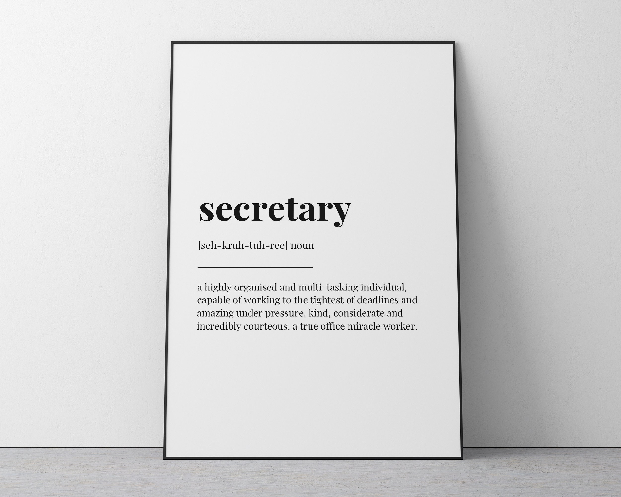 SECRETARY DEFINITION PRINT | Printable Wall Art | Definition Print ...