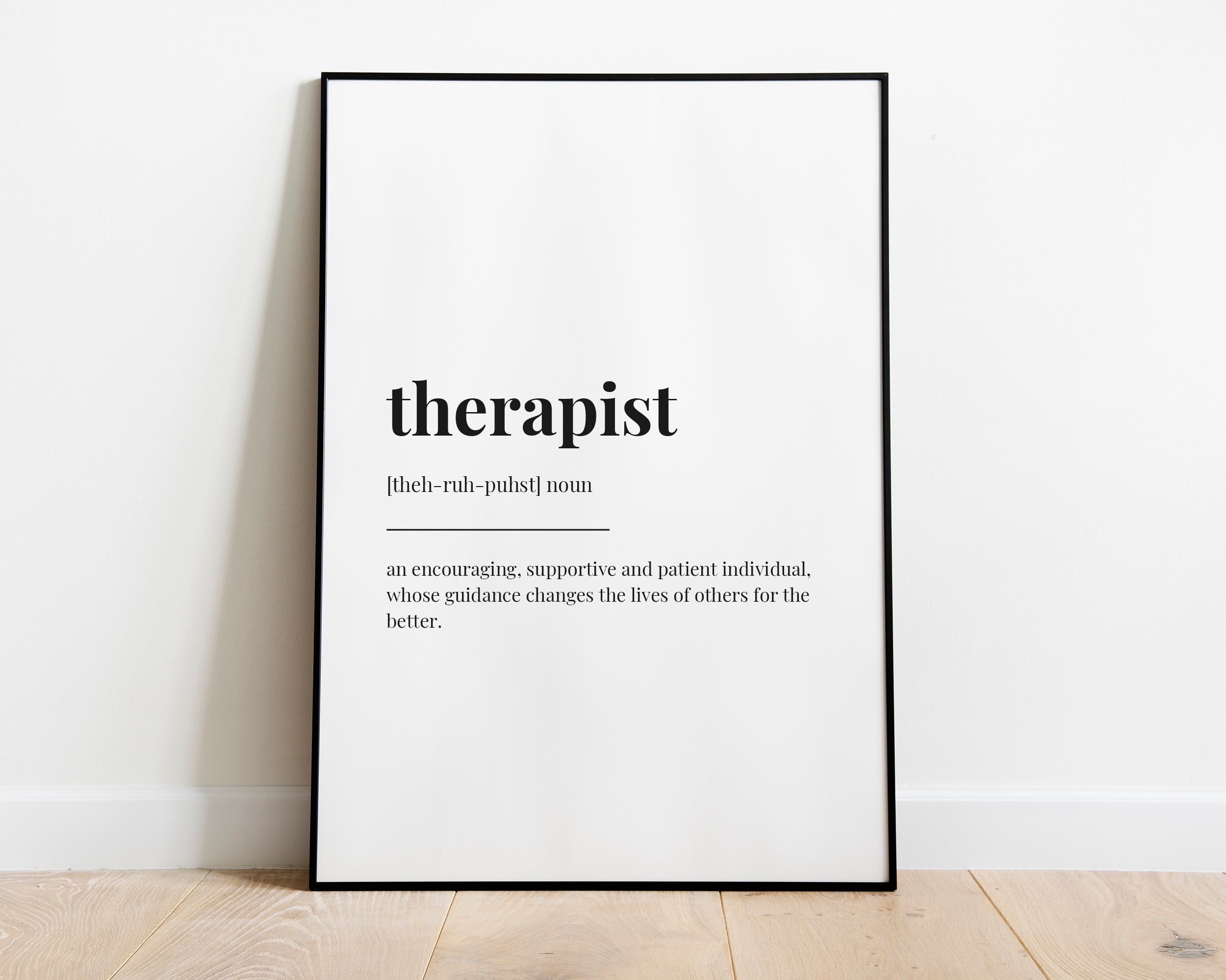 THERAPIST DEFINITION PRINT, Wall Art Prints, Quote Wall Art, Office ...