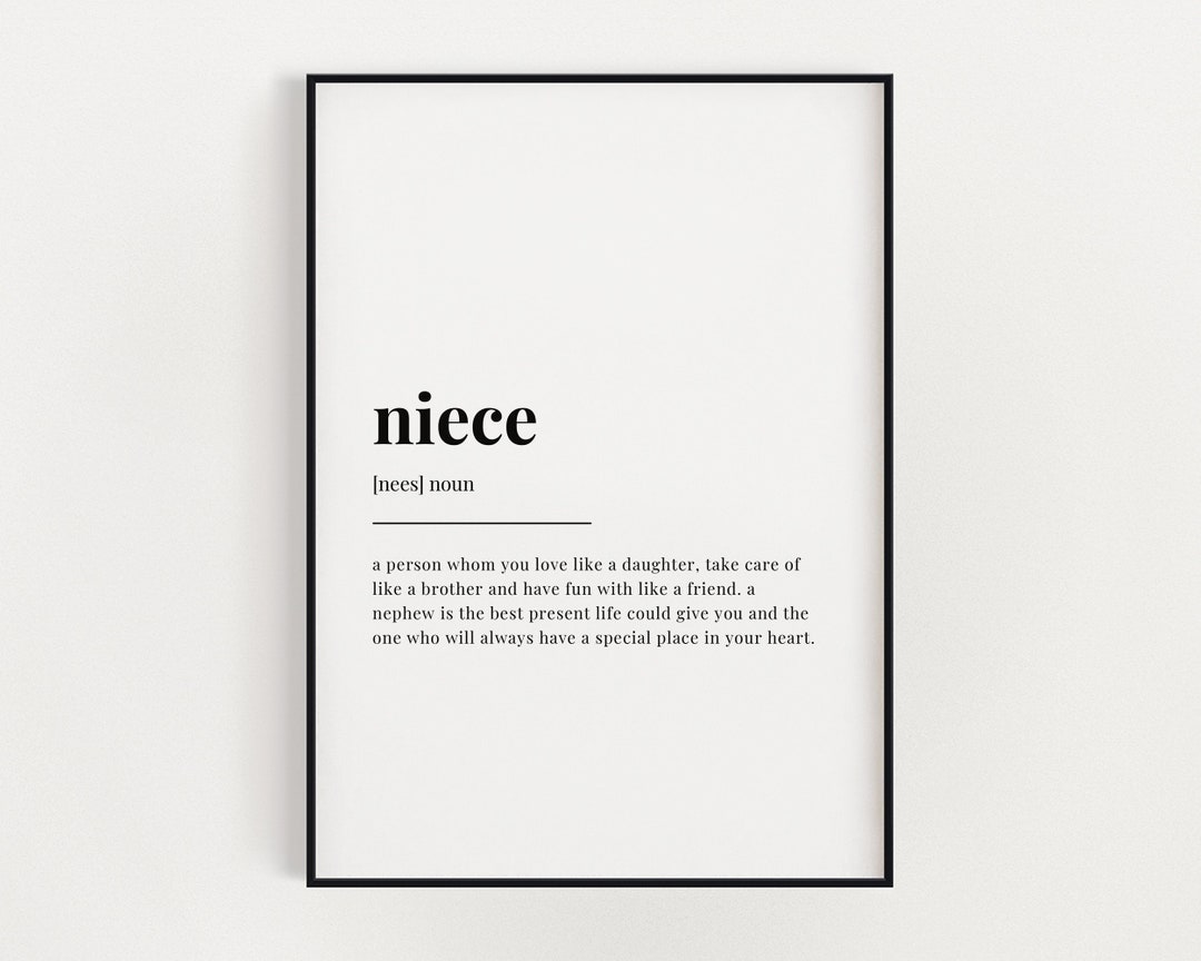 NIECE DEFINITION MEANING | Digital Download | Printable Wall Art ...