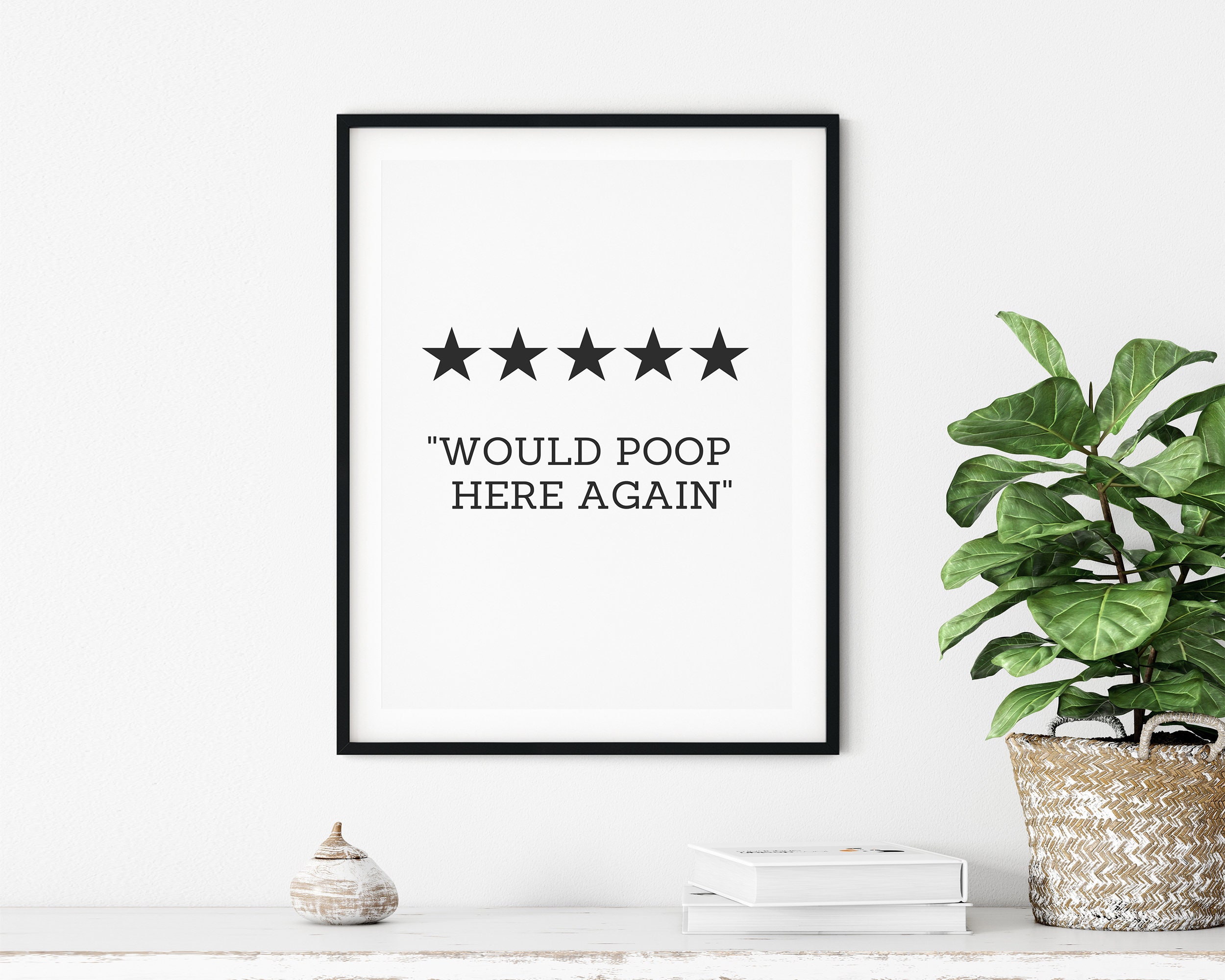 BATHROOM WALL DECOR Would Poop Here Again Print Bathroom | Etsy