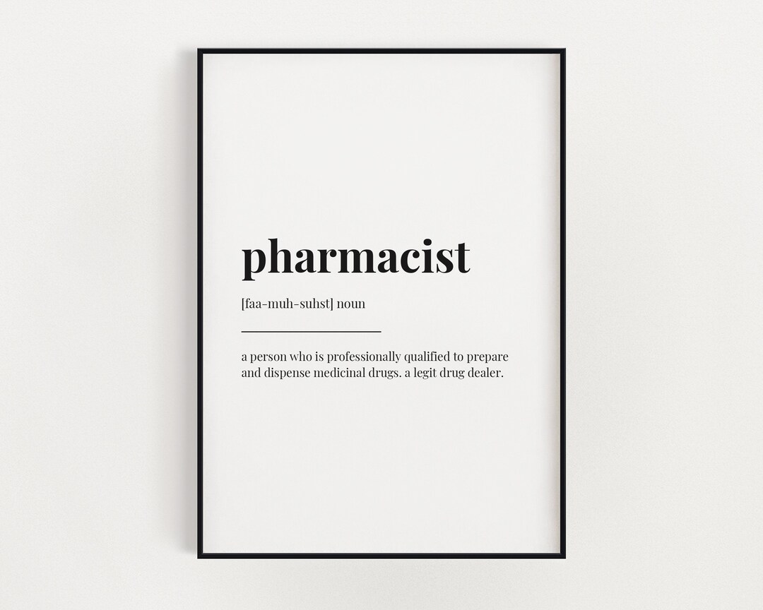 PHARMACIST DEFINITION MEANING | Printable Wall Art | Definition Print ...