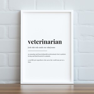VET DEFINITION PRINT | Digital Download | Printable Wall Art ...