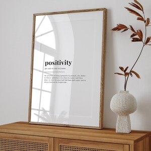 POSITIVITY DEFINITION MEANING | Digital Download | Definition Print ...