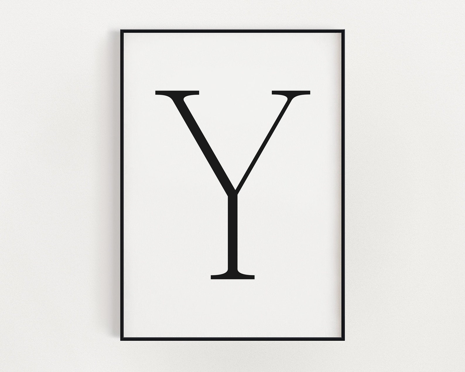 Letter Y Typography Wall Art | Letter Y Wall Art Print | Home Decor ...