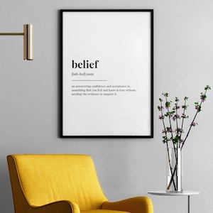 BELIEF DEFINITION MEANING | Printable Wall Art | Belief Print ...