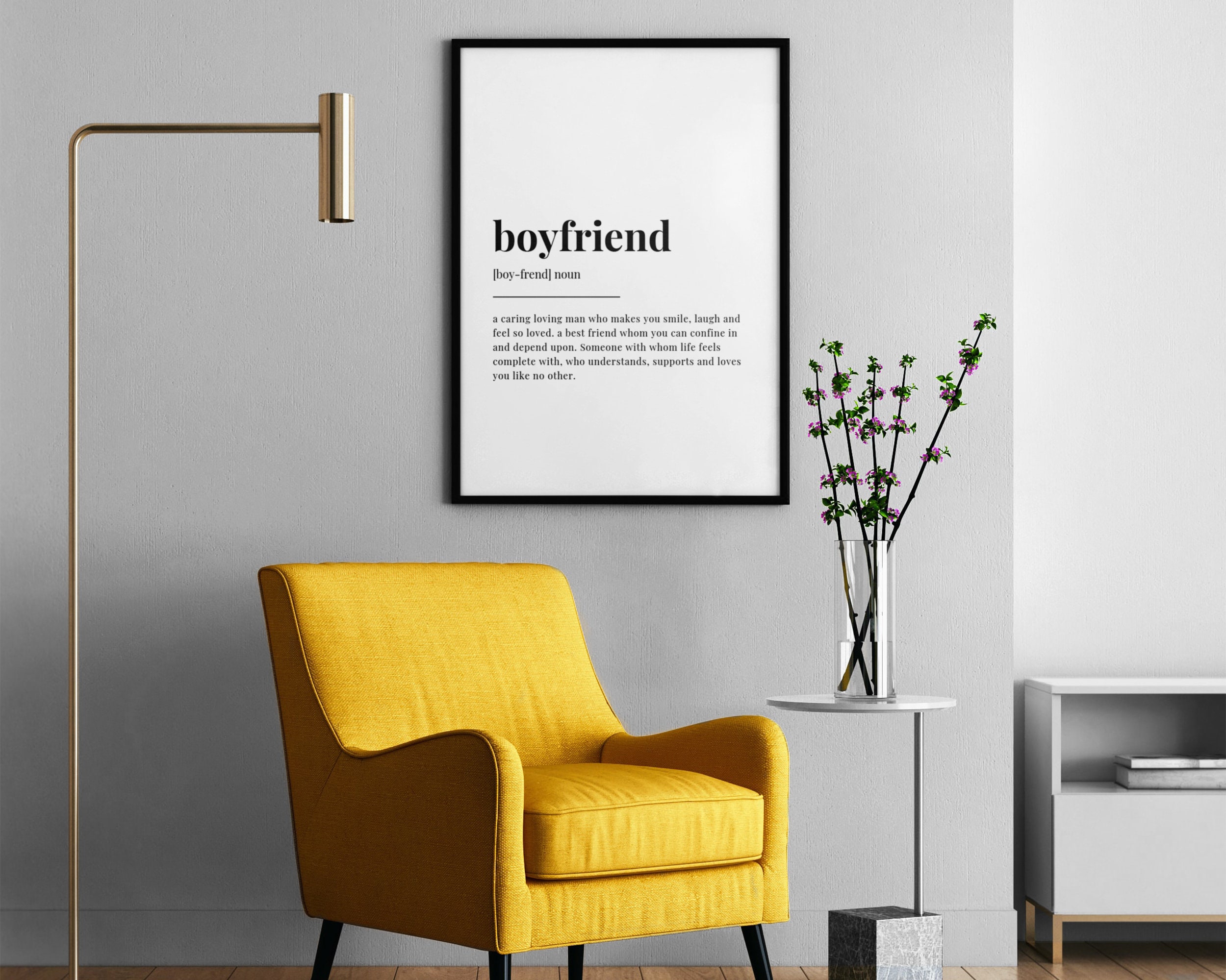 BOYFRIEND DEFINITION MEANING | Printable Wall Art | Boyfriend Gift ...