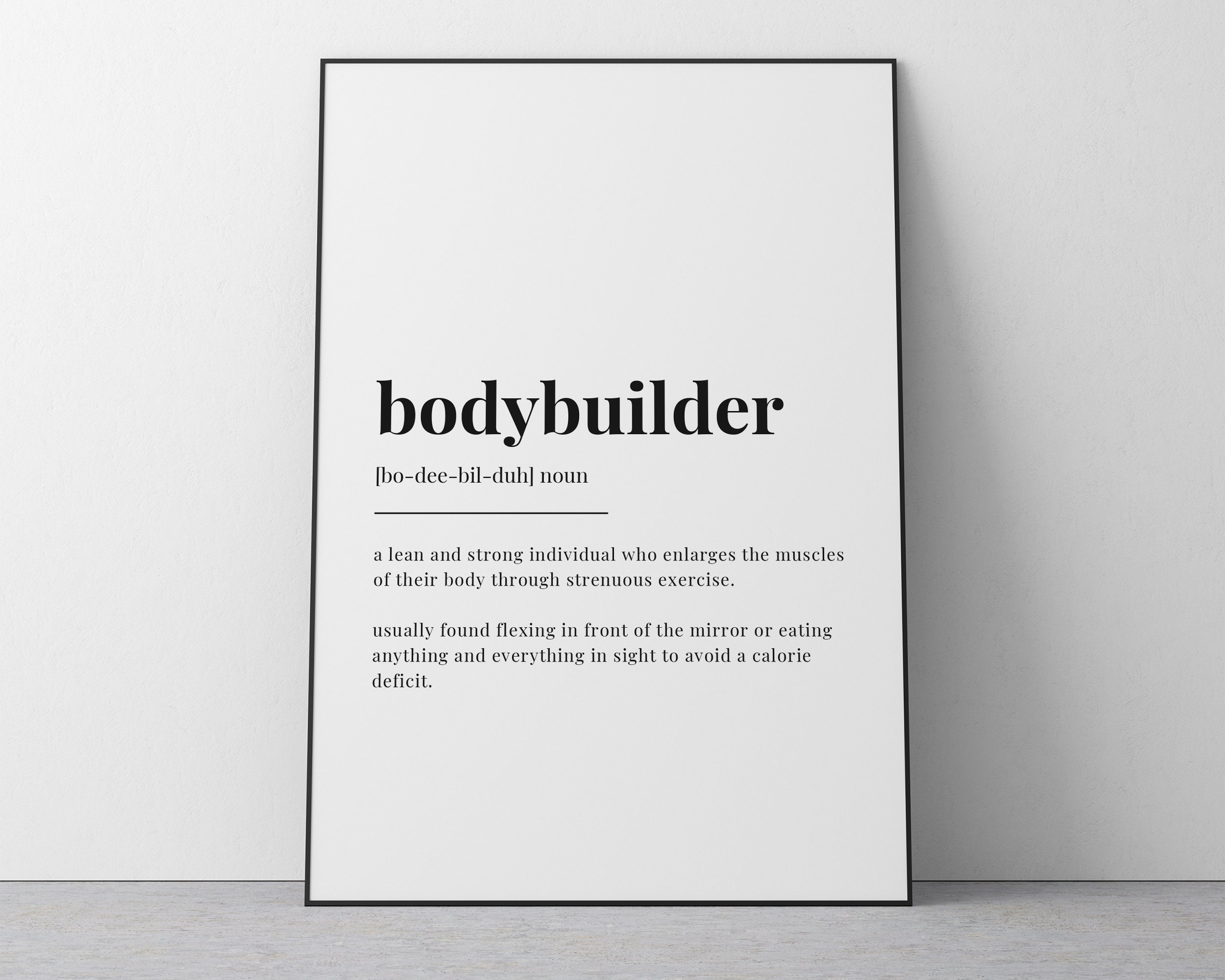 BODYBUILDER DEFINITION MEANING Printable Wall Art | Etsy