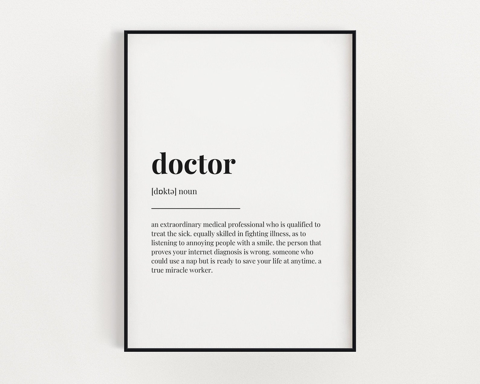 DOCTOR DEFINITION MEANING | Printable Wall Art | Doctor Gift | Digital ...