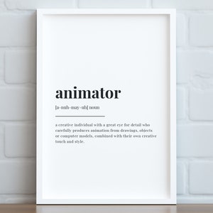 ANIMATOR DEFINITION MEANING | Instant Download | Printable Wall Art ...