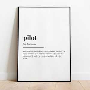 PILOT DEFINITION MEANING | Printable Wall Art | Pilot Print ...
