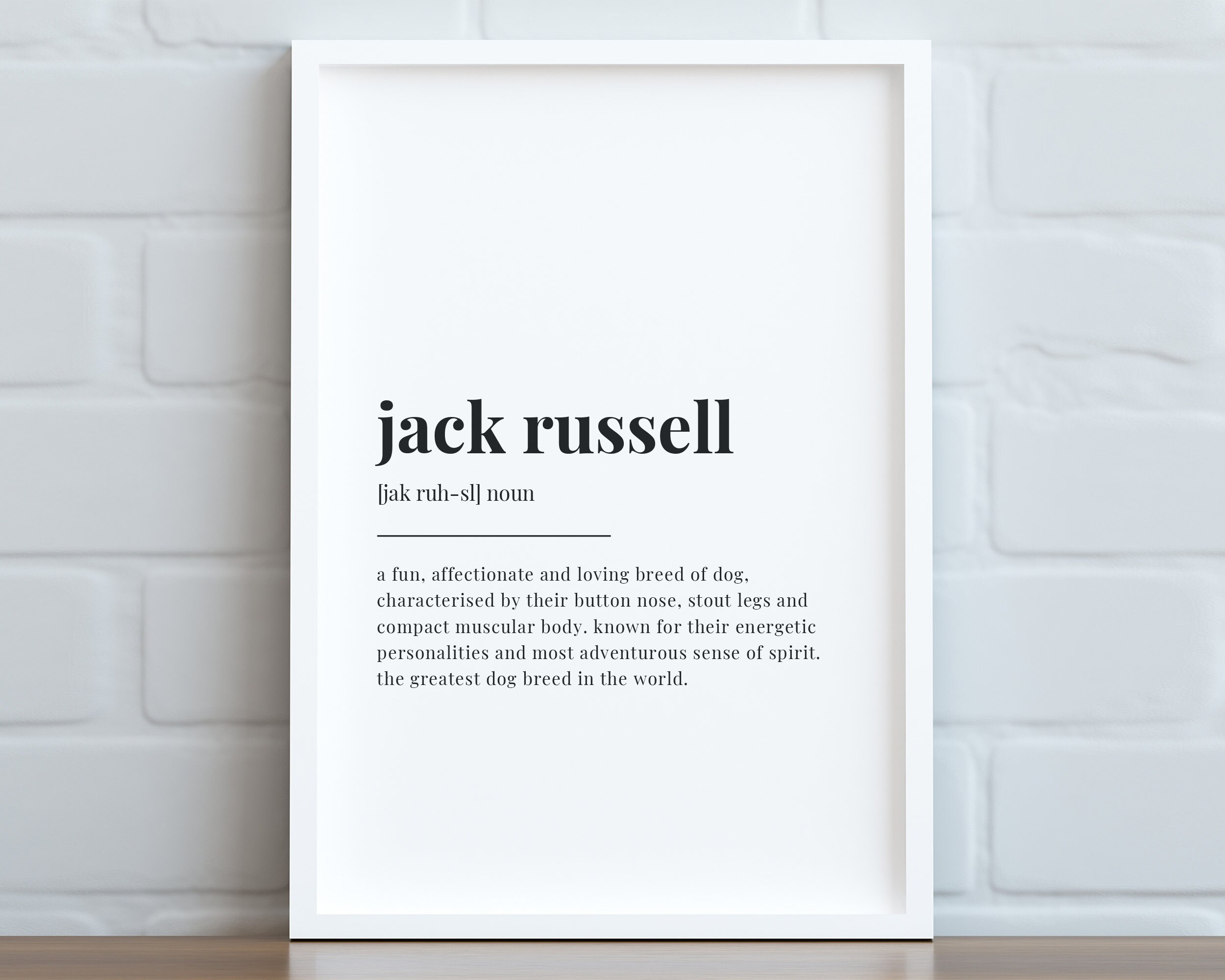 JACK RUSSELL DEFINITION Print Wall Art Print Jack Russell - Etsy