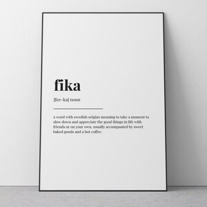 FIKA DEFINITION MEANING | Printable Wall Art | Home Decor | Digital ...