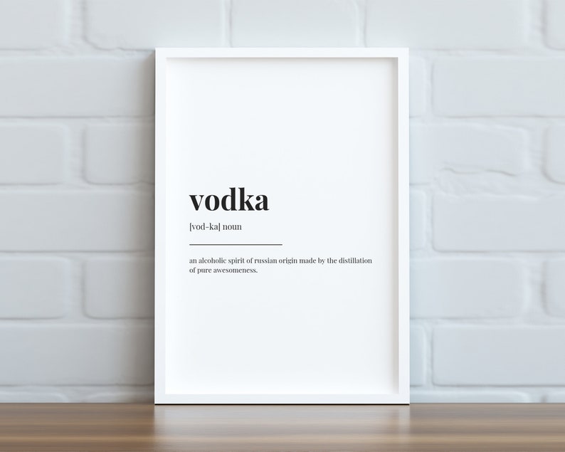VODKA DEFINITION PRINT Printable Wall Art Instant Download - Etsy