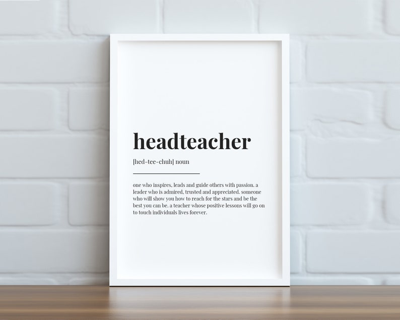 HEADTEACHER DEFINITION PRINT, Digital Download, Printable Wall Art ...