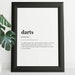 DARTS DEFINITION PRINT, Digital Download Prints, Printable Wall Art ...