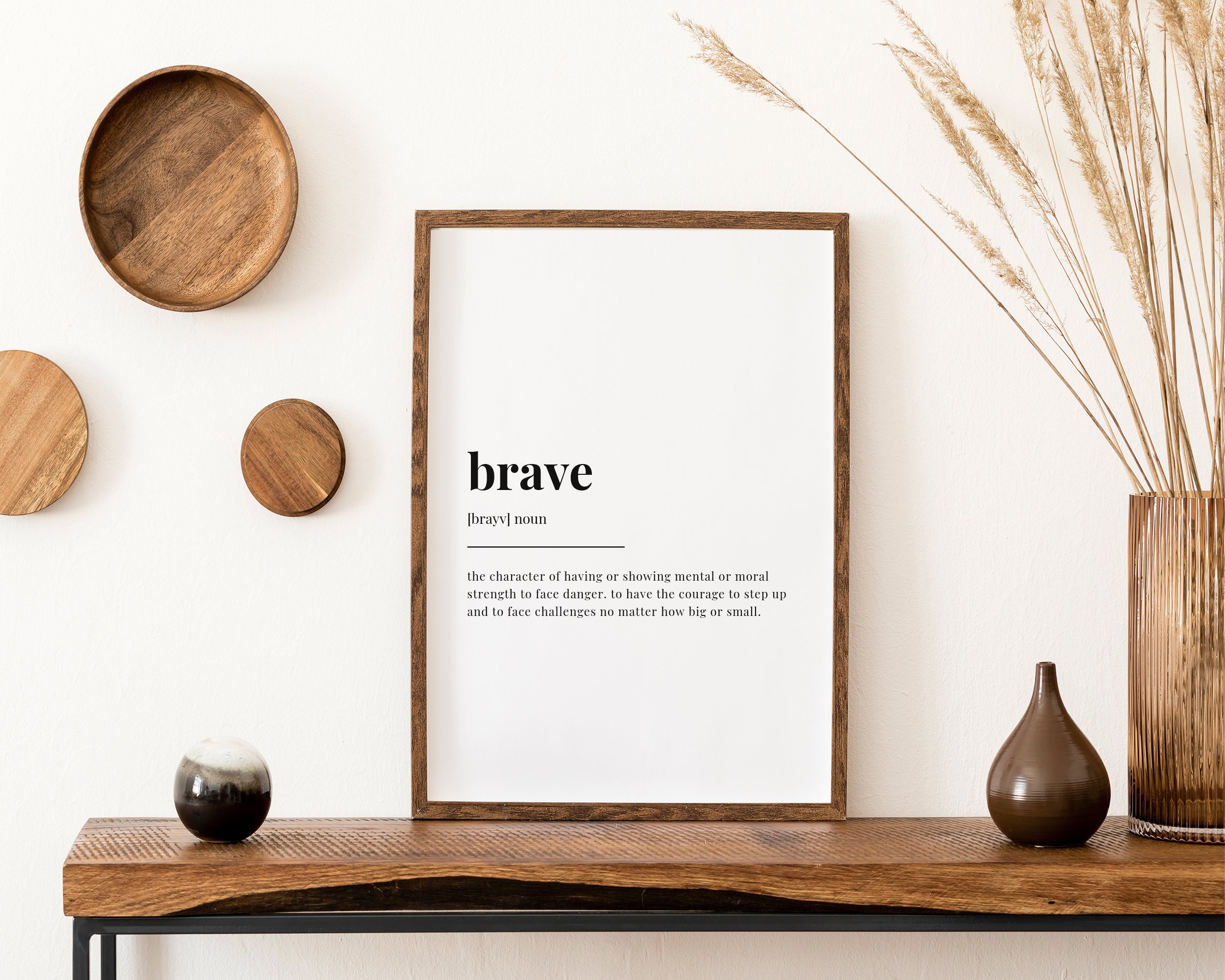 Brave Definition Meaning Printable Wall Art Wall Decor - Etsy