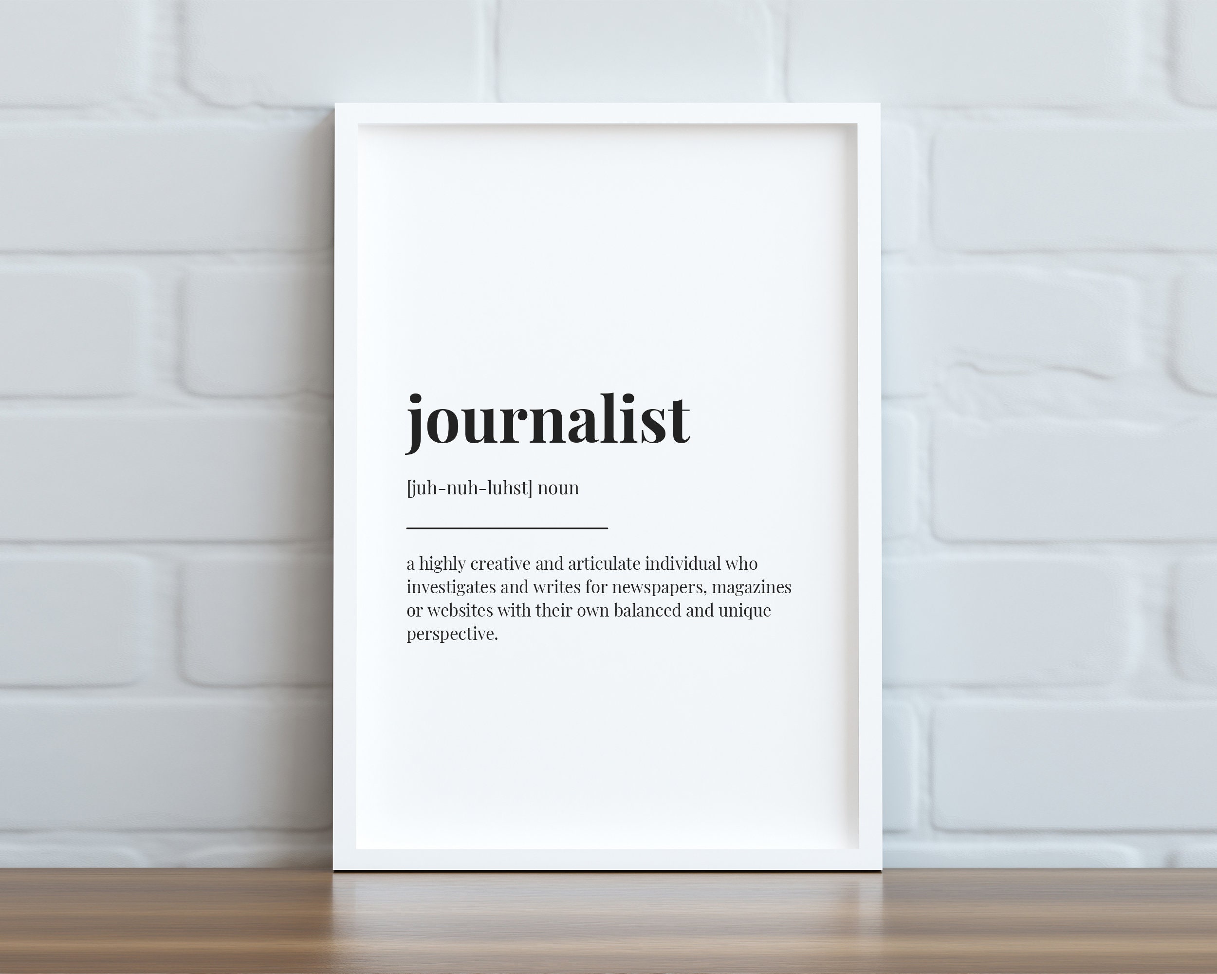 JOURNALIST DEFINITION MEANING | Printable Wall Art | Definition Print ...
