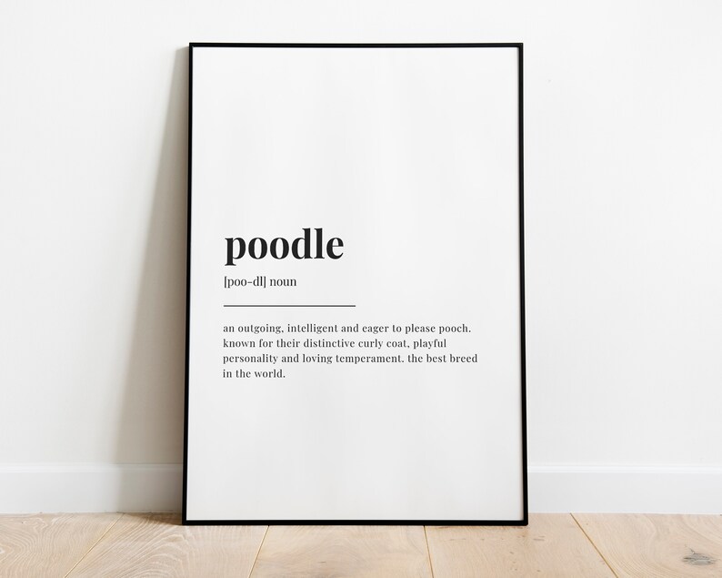 POODLE DEFINITION PRINT | Wall Art Print | Poodle Print | Definition ...