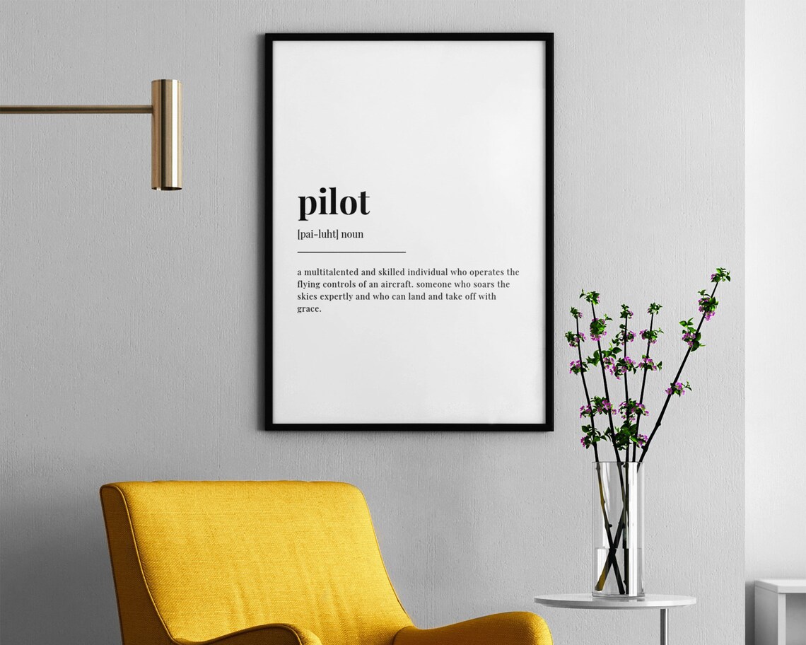 PILOT DEFINITION MEANING Printable Wall Art Pilot Print | Etsy